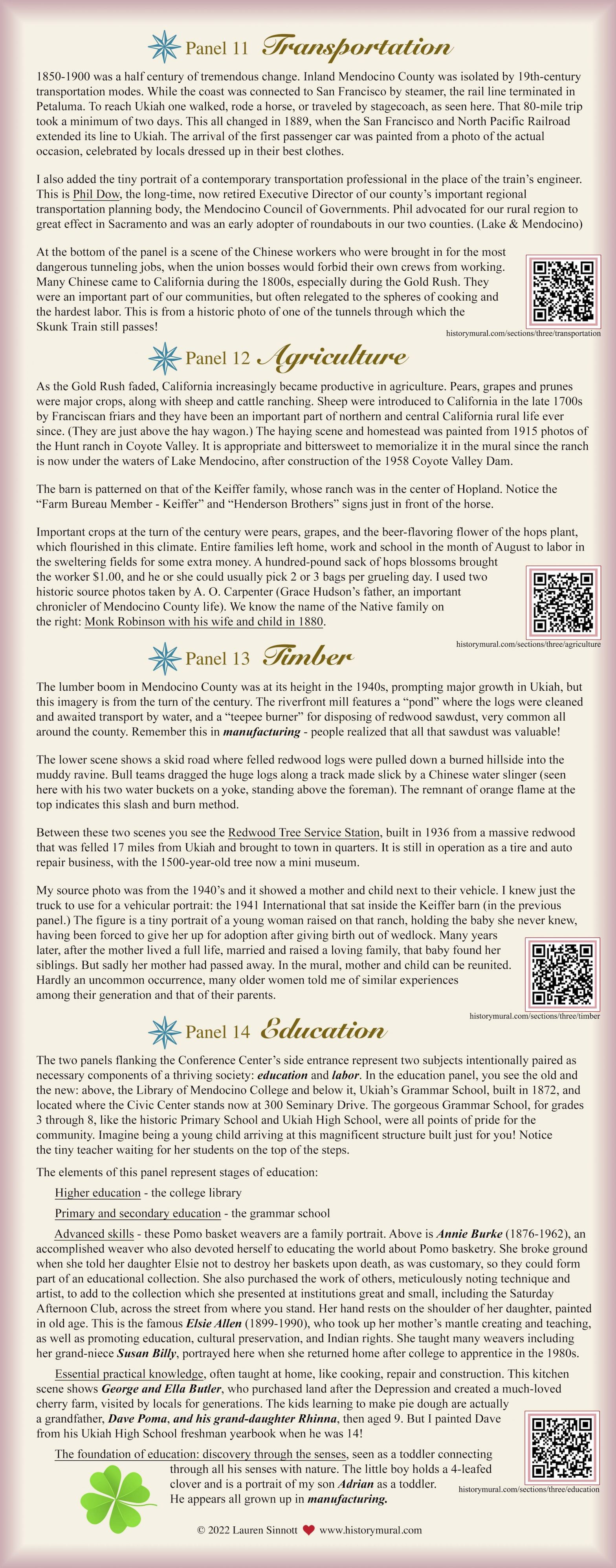 Interpretive Plaques - "Past, Present & Future" at Ukiah Valley ...